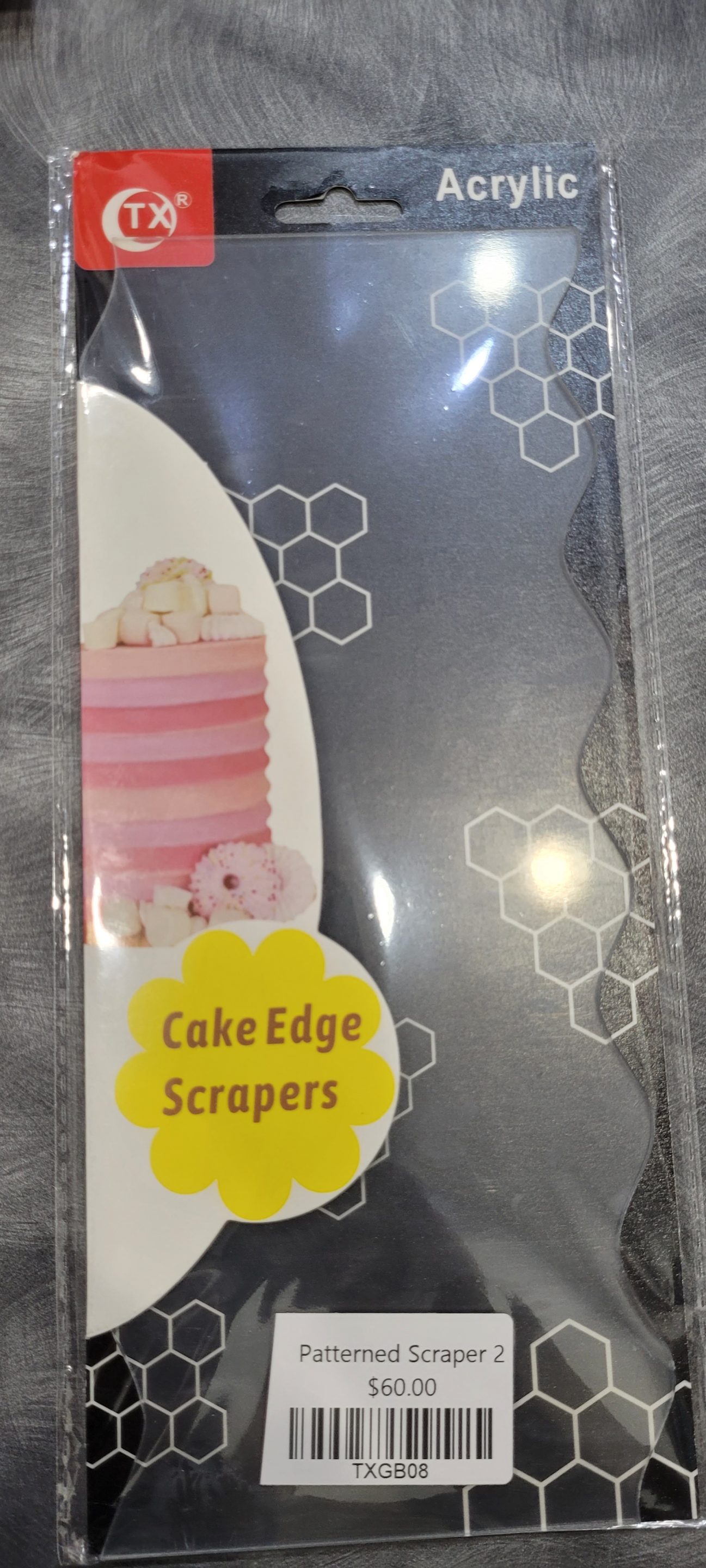 TX Acrylic Scraper - Pattern 2 - Cake Decor & Baking Supplies