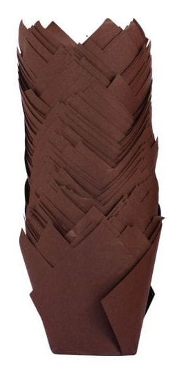Brown Cupcake Wrapper / Tulip- 50ct - Cake Decor & Baking Supplies