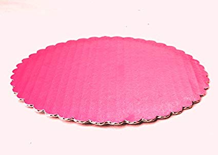 Fluted Round Cake Board - 12 inch Pink 10 pk - Cake Decor & Baking Supplies