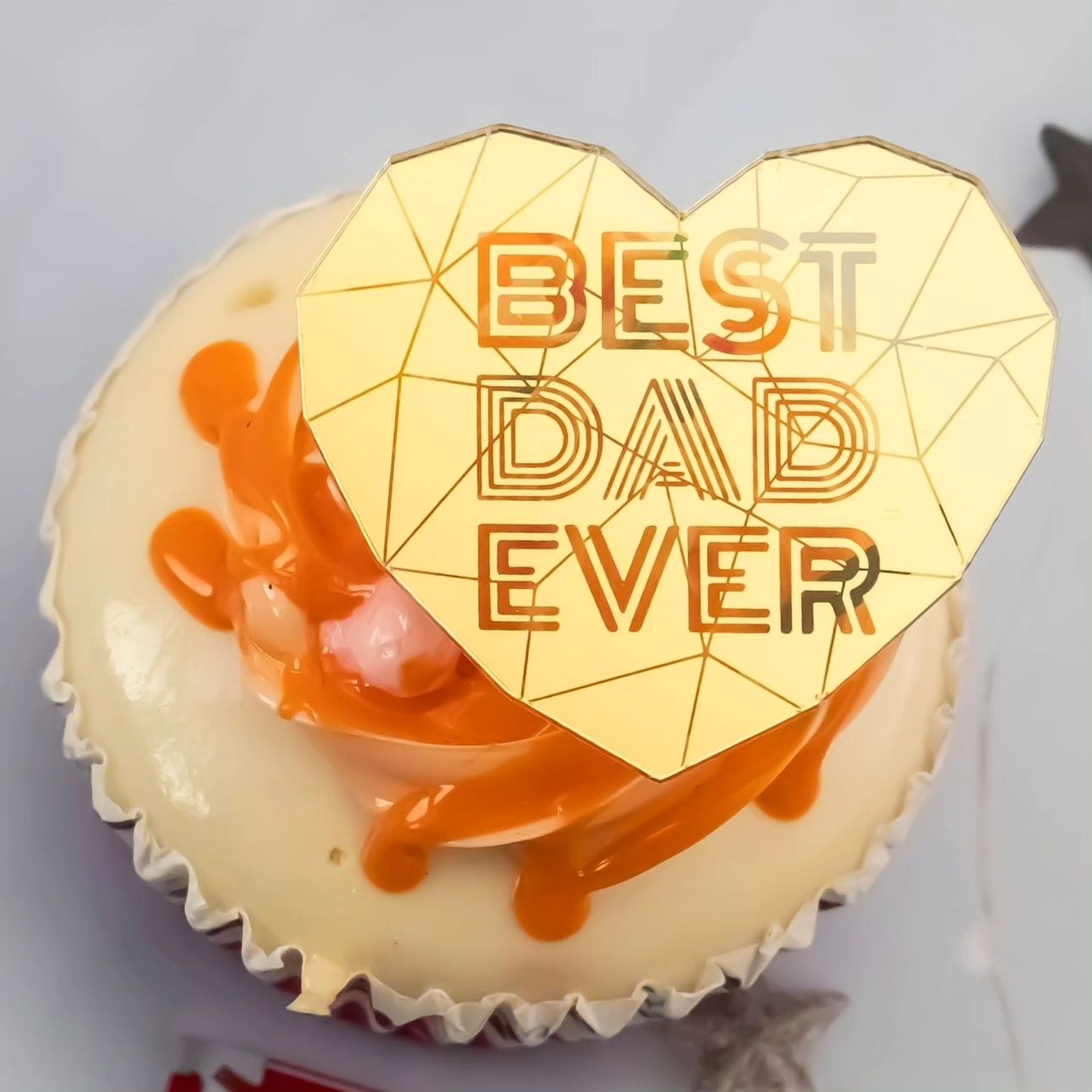Father's Day Acrylic Topper - Best Dad Ever - Cake Decor & Baking Supplies