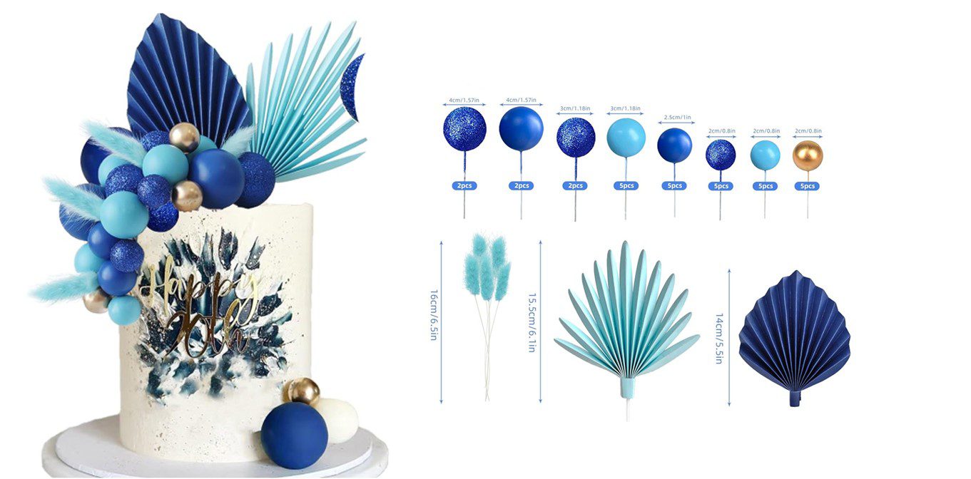 Full Set Cake Topper - Blue - Cake Decor & Baking Supplies