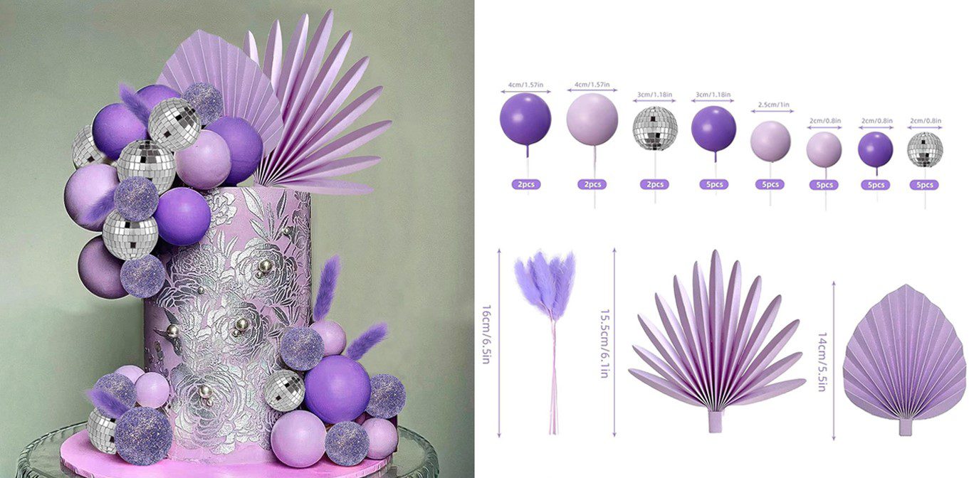 Full Cake Topper Set - Purple - Cake Decor & Baking Supplies